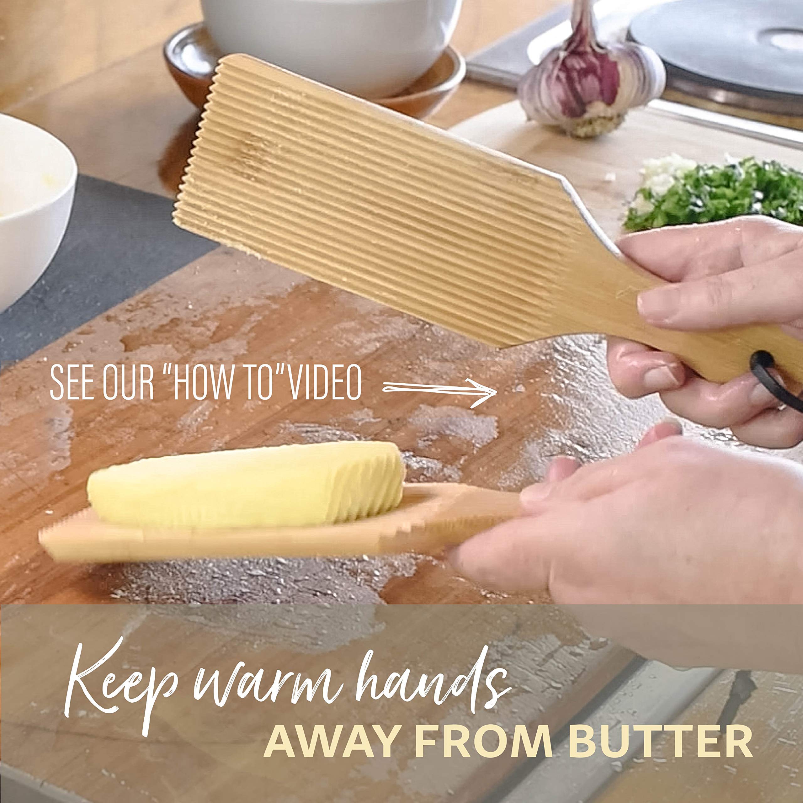 Wooden Butter Paddles and Butter Making Recipe Book Gift Bundle