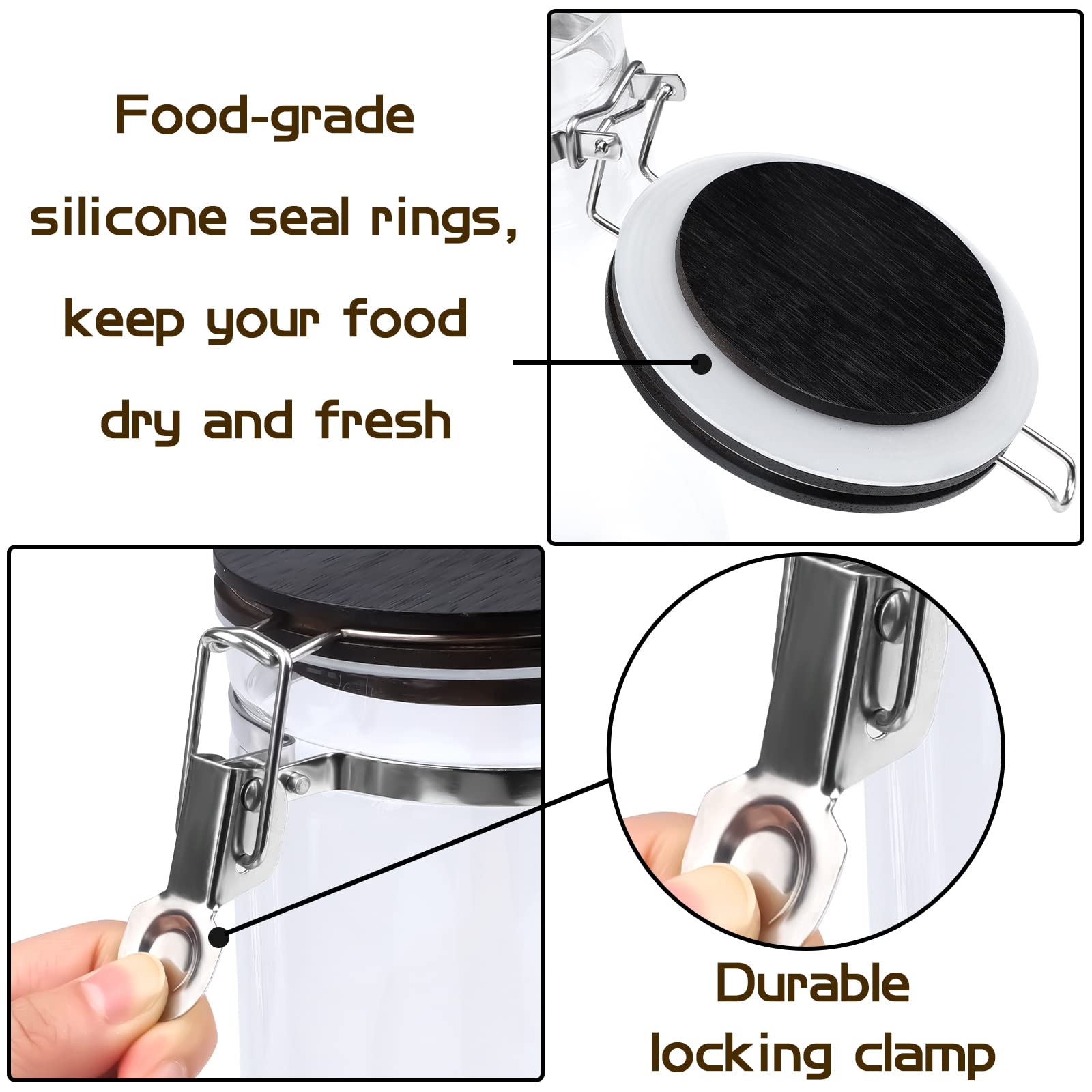 WYTAOHZL 2PCS Glass Coffee Containers with Shelf 54oz Coffee Station Organizer Glass Coffee Bean Storage with Spoon Coffee Canister Set Jars with Airtight Locking Clamp for Coffee Bean Ground Nuts