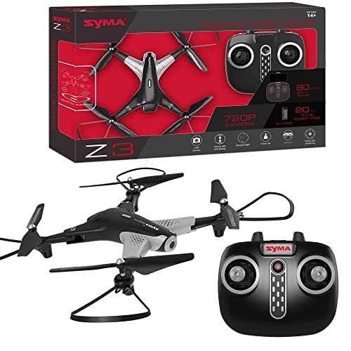 SYMA FOLDABLE HD CAMERA DRONE Z3, Two 720P Cameras, One Key Take Off and Landing, Ages 12+
