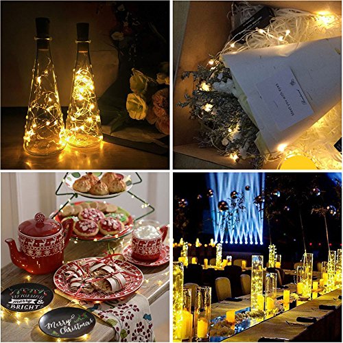 String Lights Battery Operated on A Timer String Wine Wire Fairy Lights Micro Bottles Fairy Pcs Copper Lights Decor 6 LED Light Led Christmas Lights Indoor