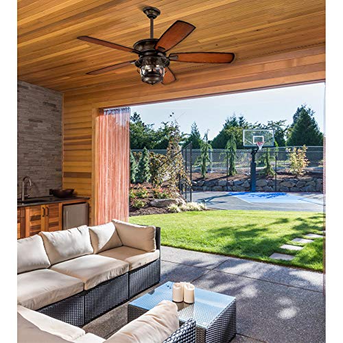 Westinghouse 7233400 Brentford Indoor Ceiling Fan with Light, 52 Inch, Aged Walnut