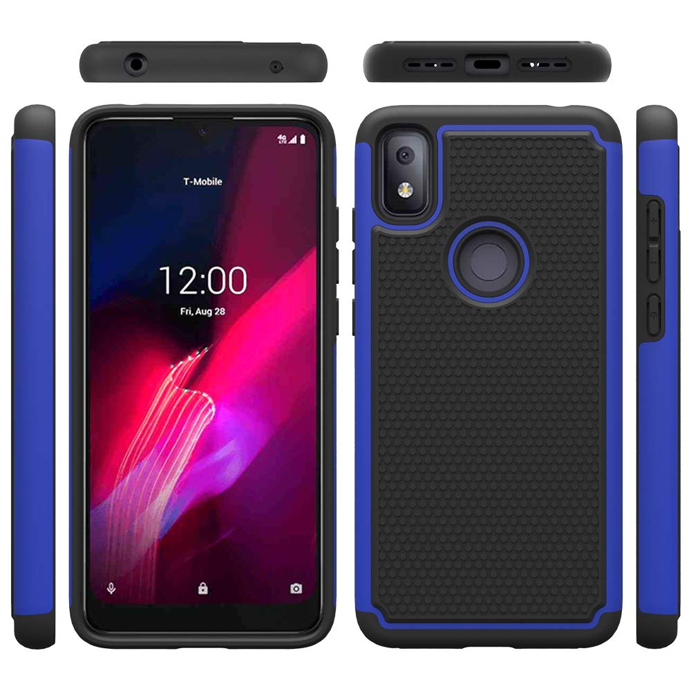 T-Mobile Revvl 4 Case, TCL Revvl 4 case with HD Screen Protector,Giner Dual Layer Heavy-Duty Military-Grade Armor Defender Protective Phone Case Cover for T-Mobile Revvl 4 (Blue Armor)