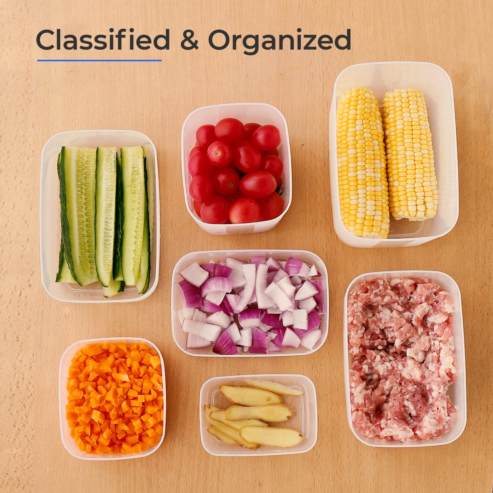 Simpleeasy 6 PCS Food Storage Containers with Lids and Steam Vents (3 Containers + 3 Lids), Microwave, Fridge and Dishwasher safe,Transparent Plastic