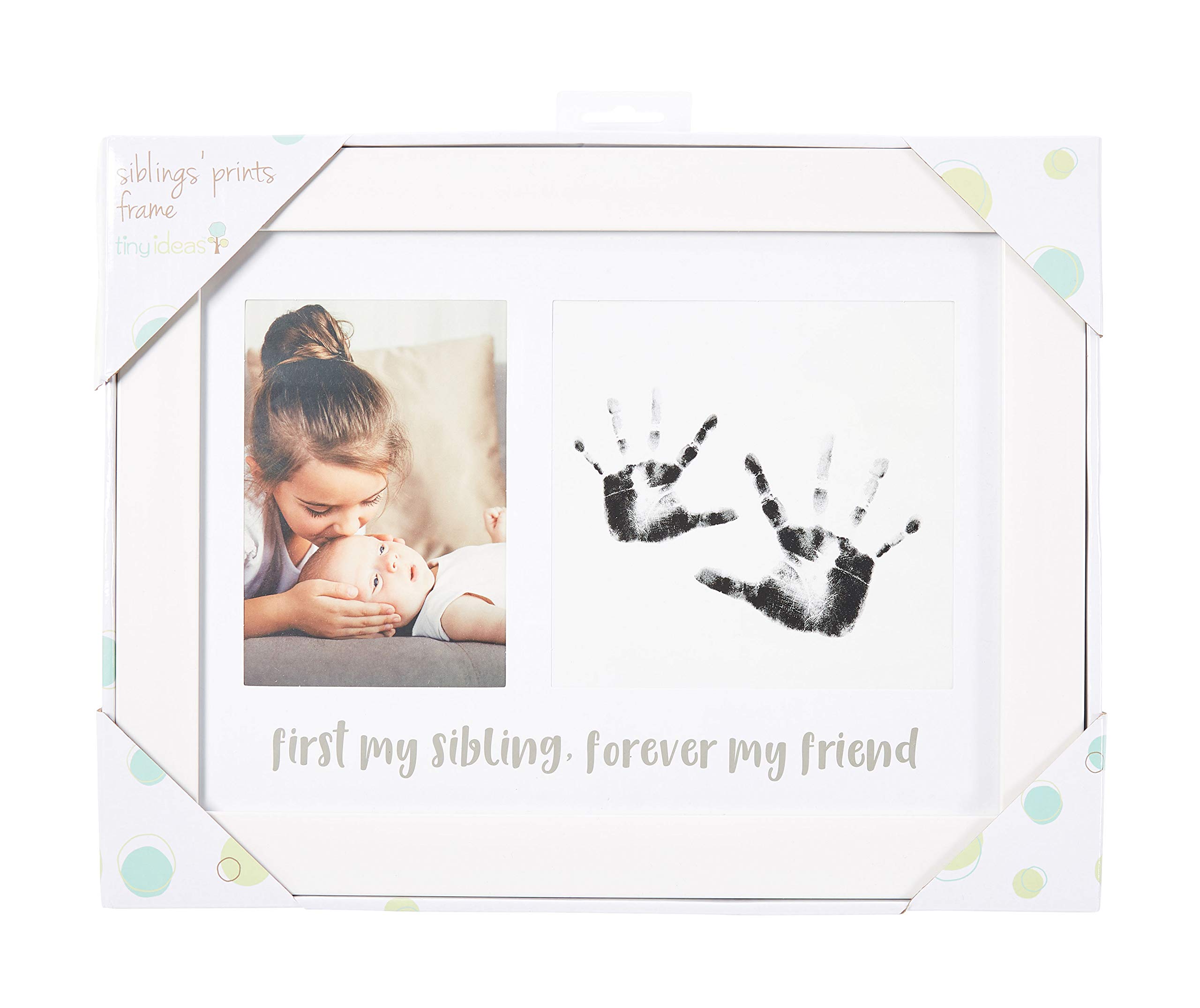 Tiny Ideas Sibling Prints Frame, Big Brothers or Big Sisters Gift, New Sibling Gifts, Best Friends Forever, White