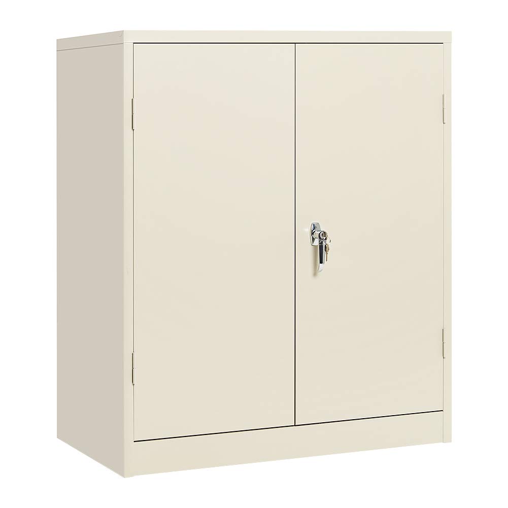 Superday Vanity Set, Wood Storage Dressing Table with Doors, Utility Office Furniture Makeup Desk with Visible Drawers, for Home and Garage, White