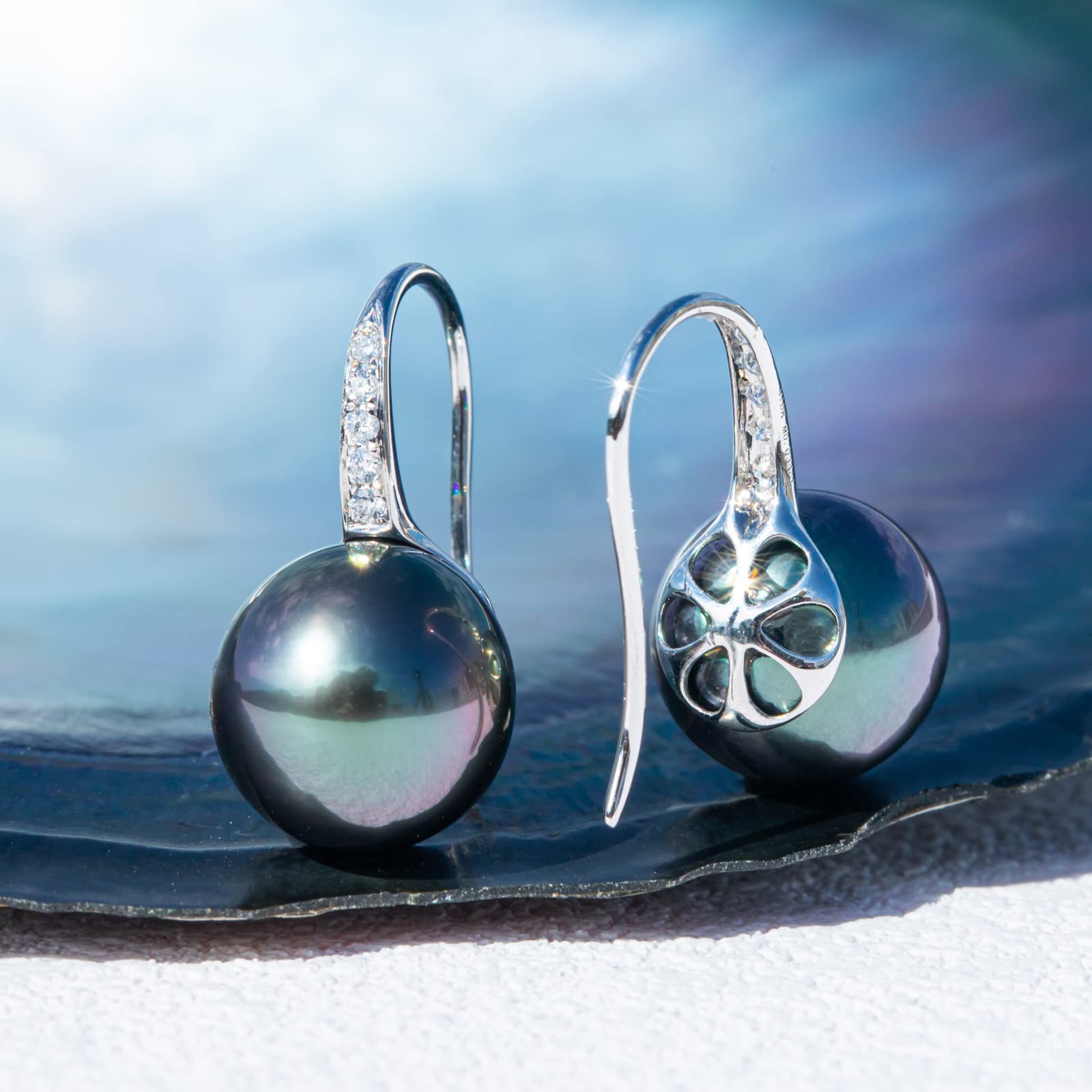 Tahitian Black Pearl Earrings