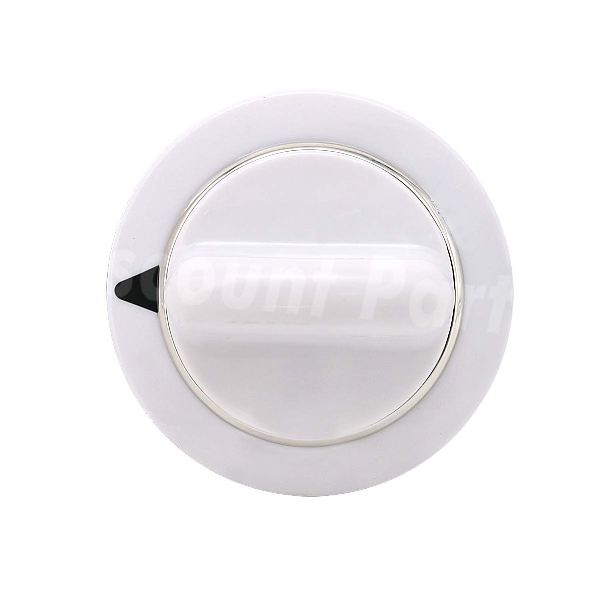 WE1M654 Dryer White Timer Control Knob with Metal Ring for General Electric GE Kenmore Sears RCA Hotpoint Dryer, Replaces AP3995088, 1264290, AH1482197, EA1482197, 212D1726