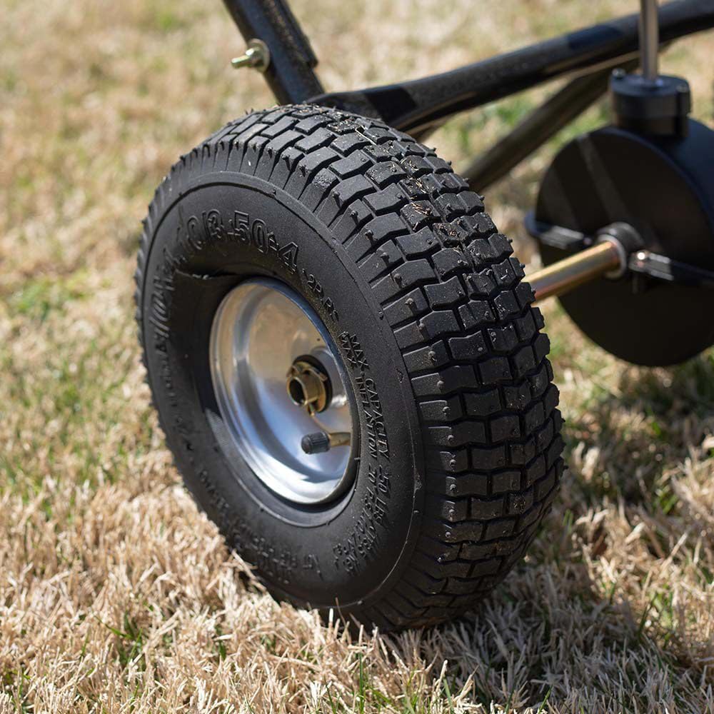 Titan Attachments 70 LB Professional Fertilizer Push Broadcast Spreader, Spreads 10 to 12 FT, Lawn Care and Ice Melter, Yard Tool