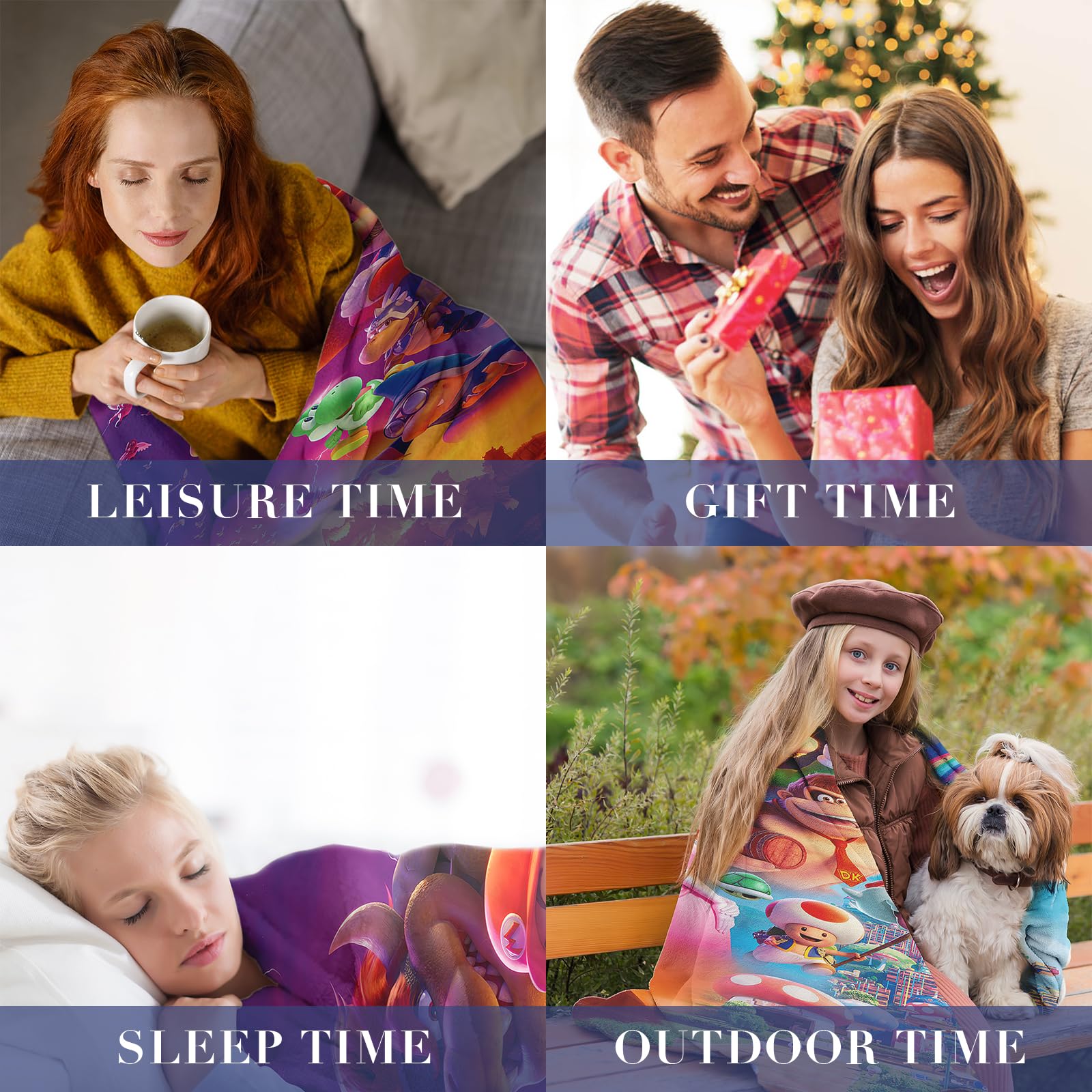 Ultra-Soft Warm Fuzzy Fleece Blanket for Kids & Adults, Smooth Cozy Flannel Throw Blanket for Bed Couch Gift 60"x50"