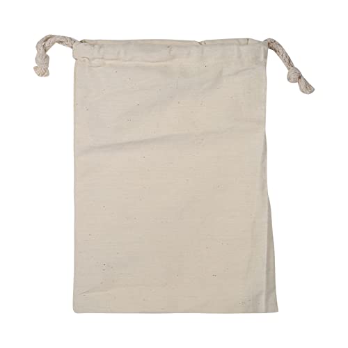 TEUOPIOE Large Cotton Dustproof Bag, Dust Cover Protector, Drawstring Breathable Laundry Storage Sack, Travel Home College Dorm, Washable(15 * 20cm)