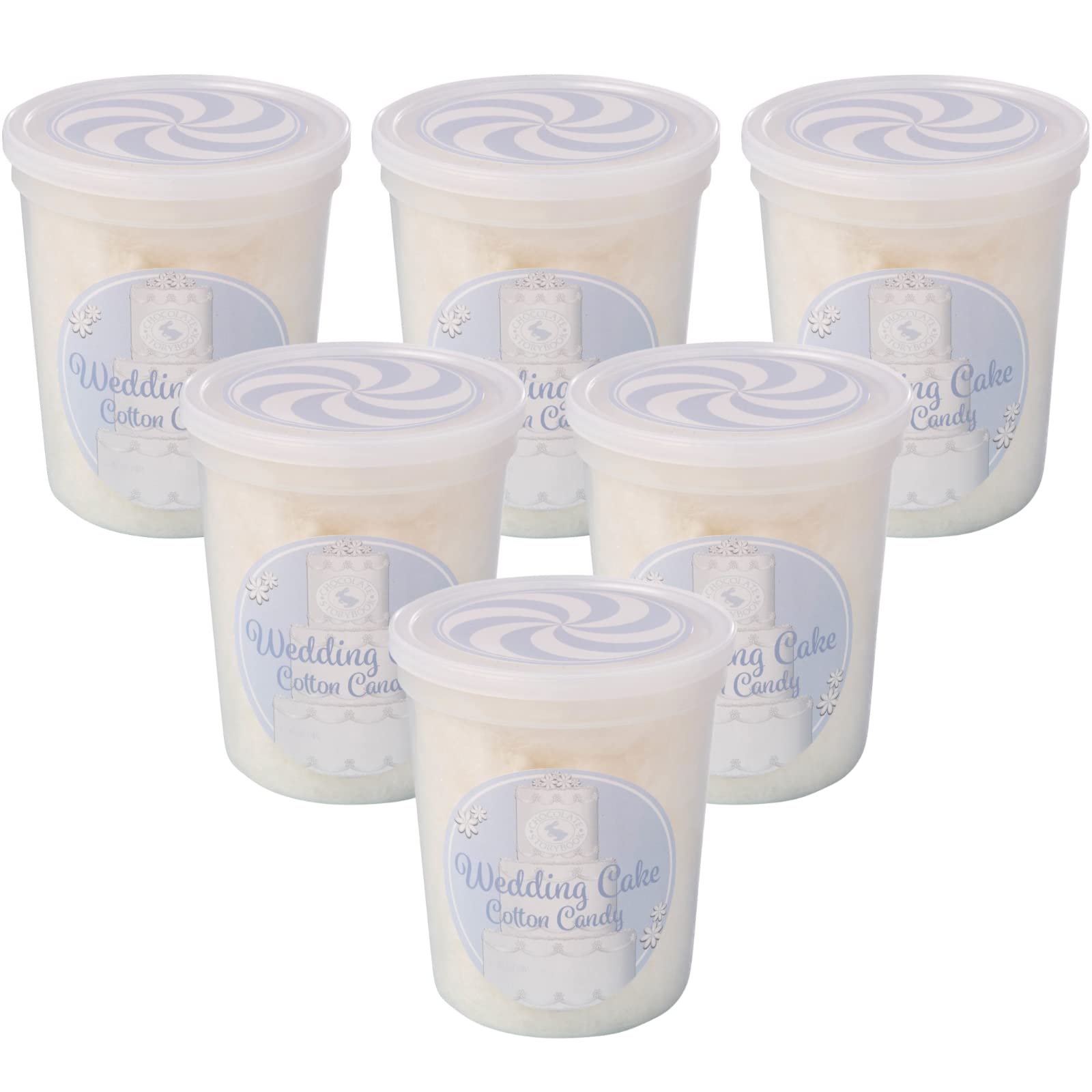 Wedding Cake Gourmet Flavored Cotton Candy (6 Pack) – Unique Idea for Holidays, Birthdays, Gag Gifts, Party Favors…