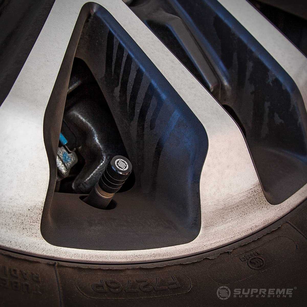 Supreme Suspensions - 4pc Set [Black] 2" Hub Centric Wheel Spacers Kit for 2015-2023 Ford F-150 / Expedition - BP: 6x135mm / CB: 87mm / Studs: M14x1.5 - Valve Stem Caps Included