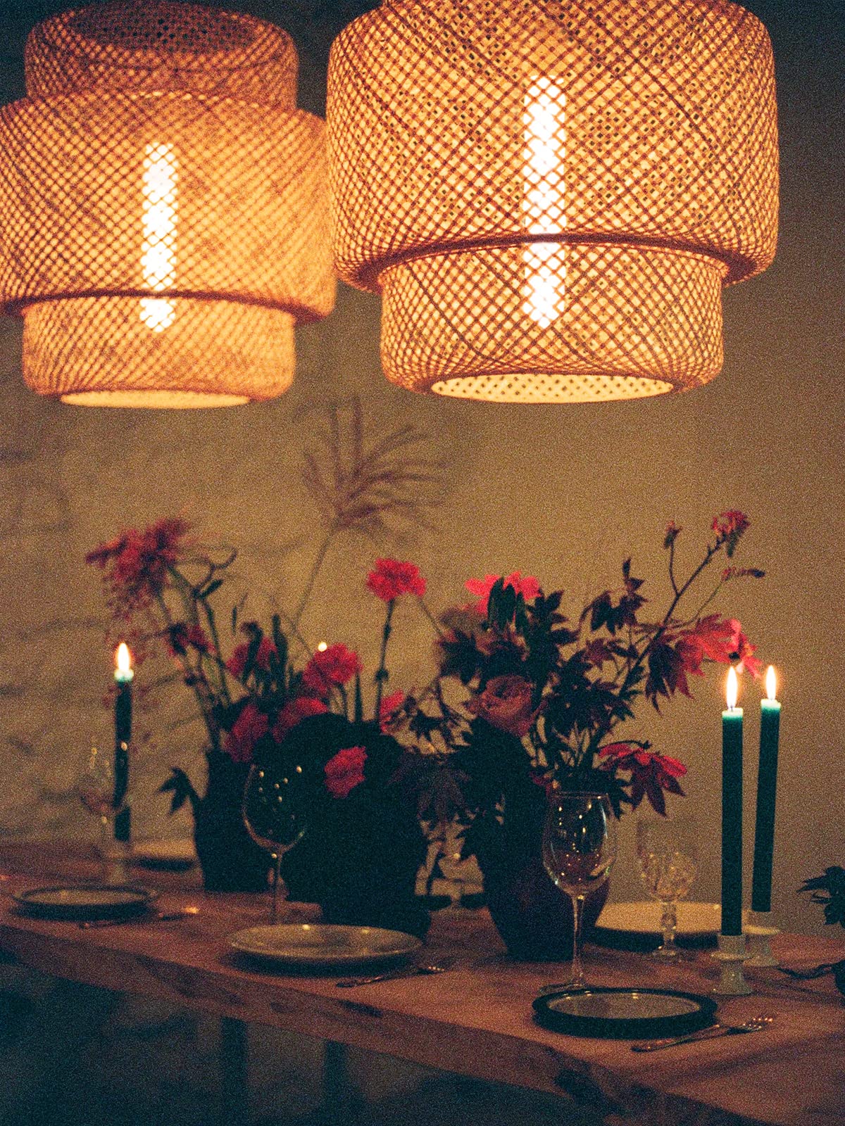 YIIZON Plug in Pendant Light Hanging Lamp with Handmade Bamboo Lampshade Dimmer Switch Boho Modern Rustic Country Natural Basket Hanging Light with Plug in Cord