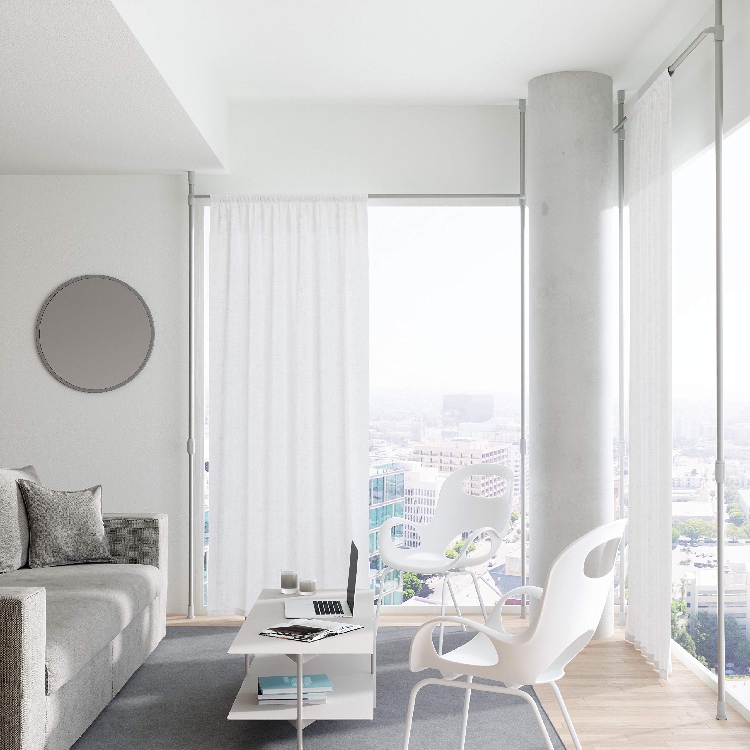 Umbra Anywhere Expandable Rod Curtain Rod and Room Divider (Metallic-Nickel)