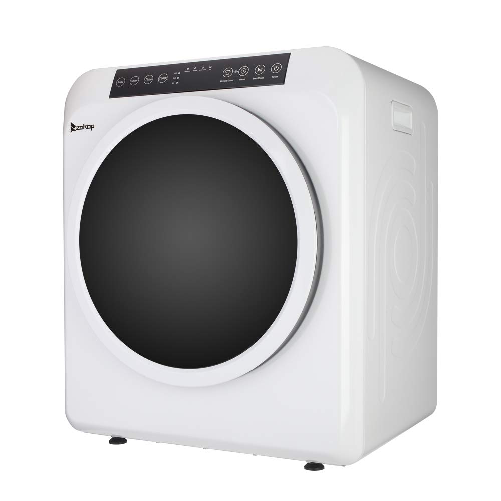 Winado Compact Laundry Dryer 13.2lbs Capacity, 3.5 cu.ft Portable Clothes Dryer, Front Load Dryer w/LCD Touch Screen, Stainless Steel Drum, Exhaust Pipe for Apartment Home Dorm 120V 1300W