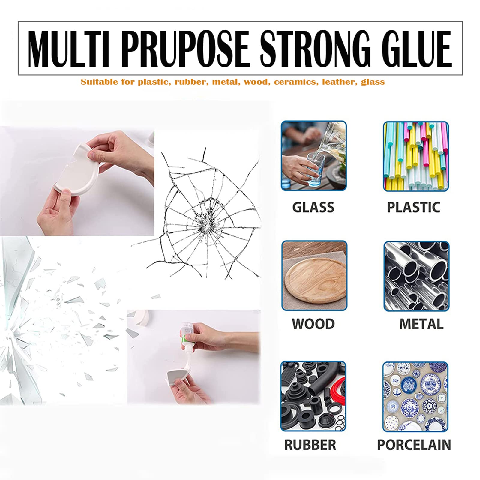 Welding High-strength Oily Glue, Super-Instant Glue, Multi Purpose Strong Glue for Plastic, Rubber, Metal, Wood, Ceramics, Leather(3PCS)