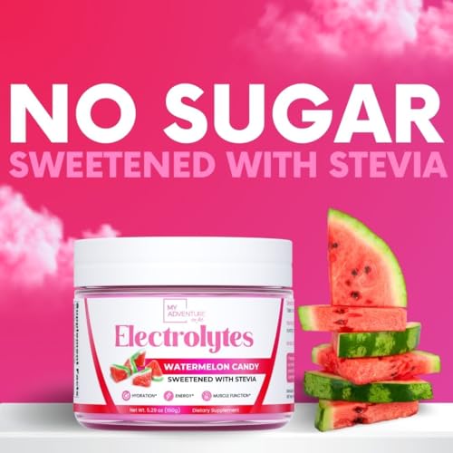 Zero Sugar - Watermelon Candy Electrolytes Powder - Refreshing Hydration - Caffeine Free Energy with All Natural Ingredients - Vegan, Keto and Paleo - Sugar Free Electrolytes Drink Mix - 30 Servings