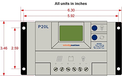 WindyNation 100 Watt Solar Kit with 20A Solar Charge Controller - Low Profile Solar Panel (100 Watt Solar Kit)