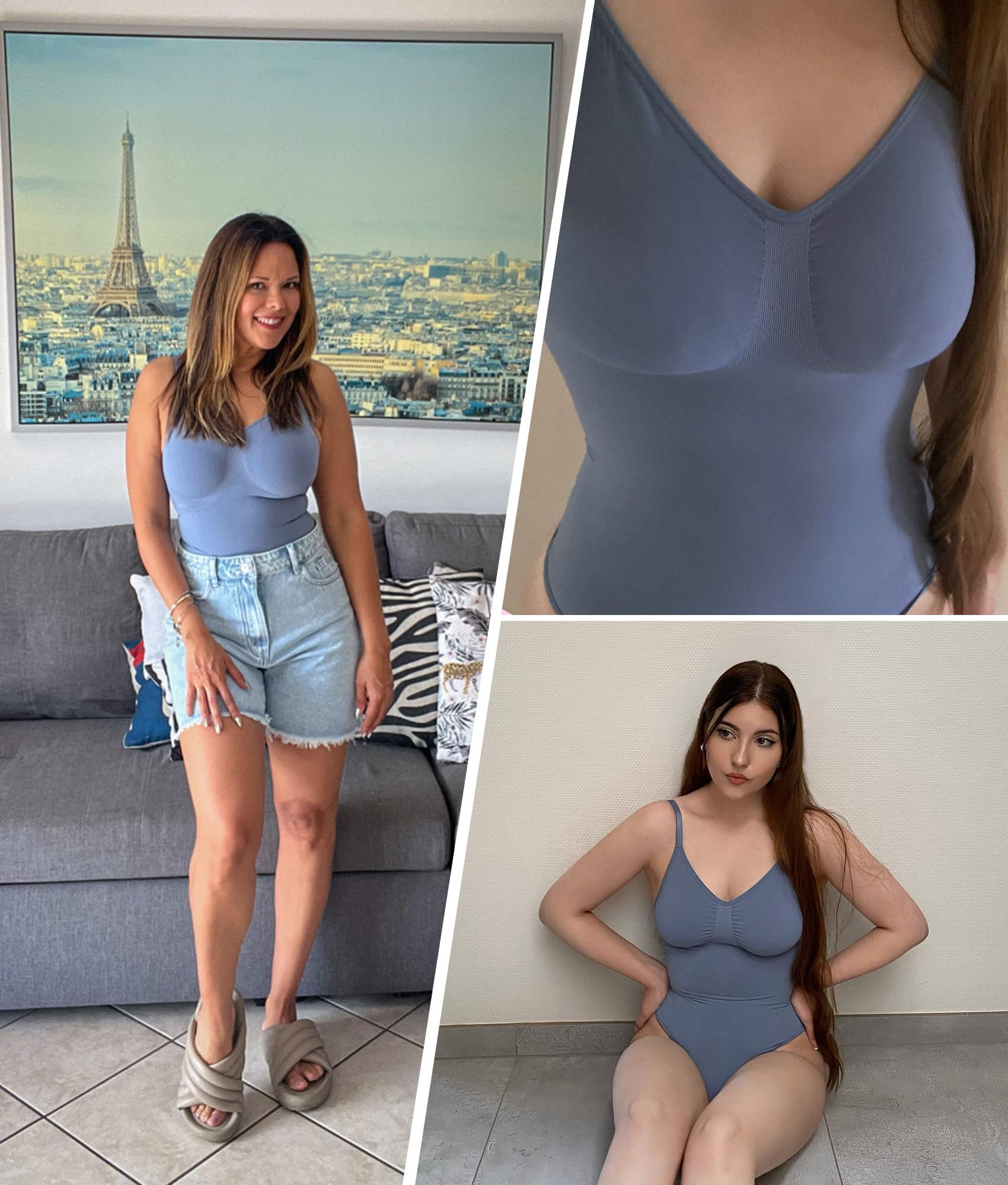 SHAPERX Women's Shapewear Bodysuit Tummy Control Body Shaper Seamless Sculpting Snatched Waist Body Suit