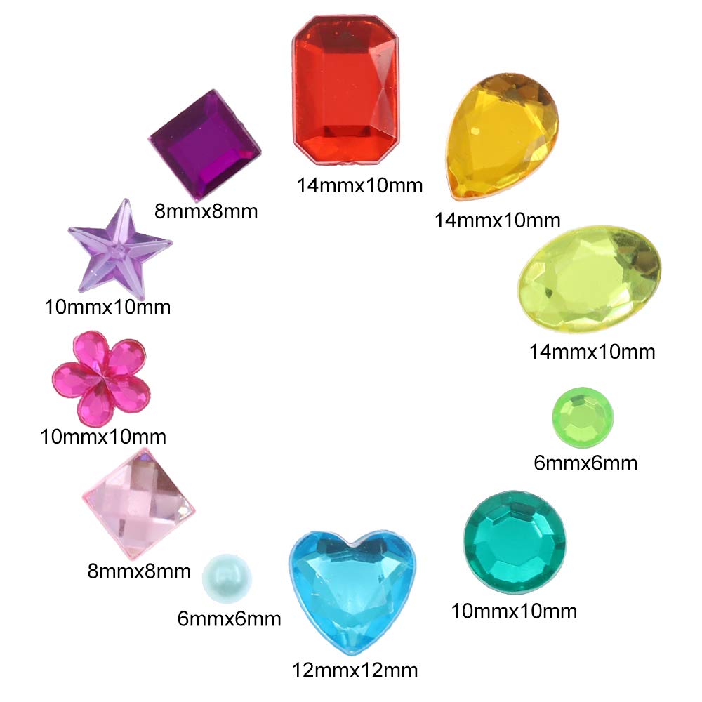 YIQIHAI 1388pcs Jewels Stickers Self Adhesive Gems Rhinestone Stickers for Kids Craft, Assorted Size