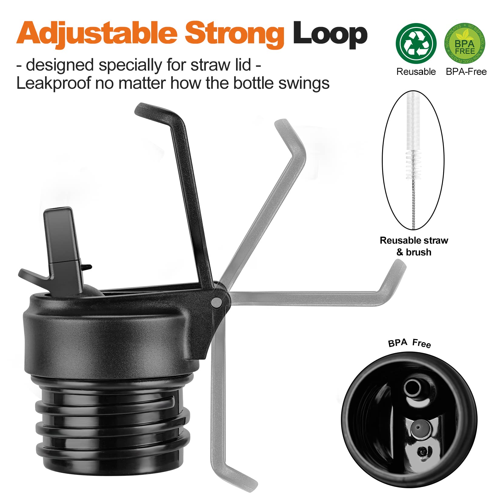 TAKETAU Straw Lid for Hydro Flask Standard Mouth 18 21 24 oz,Standard Lid with Straws for HydroFlask,Simple Modern Ascent,The Coldest Water Bottle Accessories Top Replacement Flex Handle…