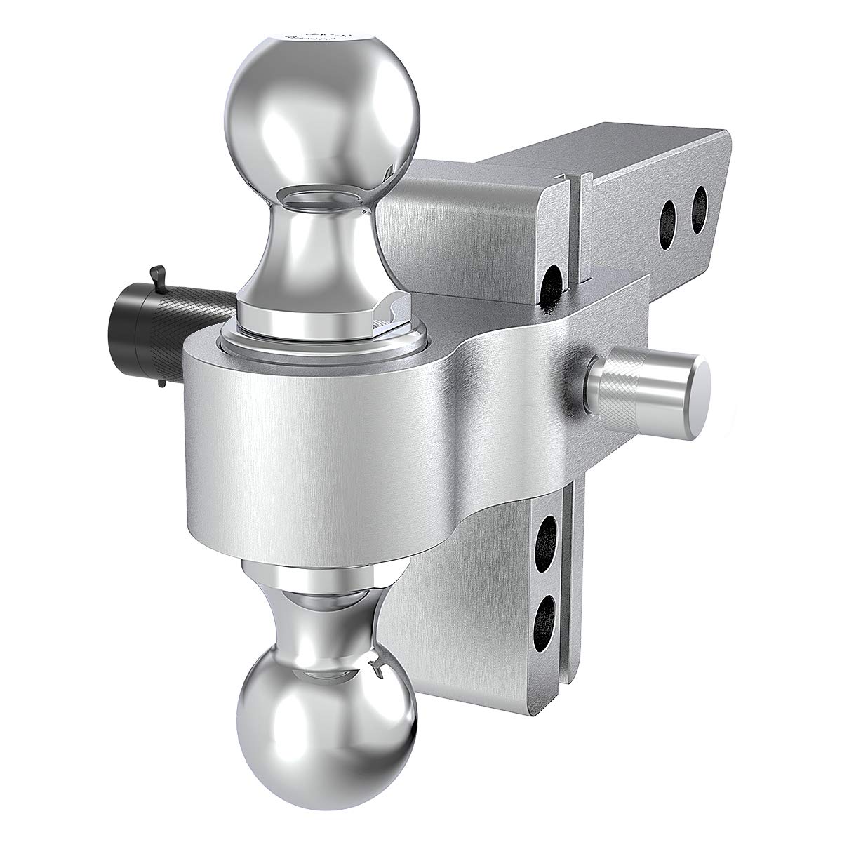 YITAMOTOR Hitches 4" Drop Adjustable Trailer Hitch Ball Mount Aluminum Alloy 2" Forged Shank & Steel Dual Combo Balls (2" & 2-5/16") with Double Keyed Locking Pins