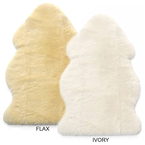 Woolino Sheepskin Luxuriously Soft Fluffy Rug for Bedroom, 100% Natural Australian Merino Wool Lambskin Baby Carpet - Ivory