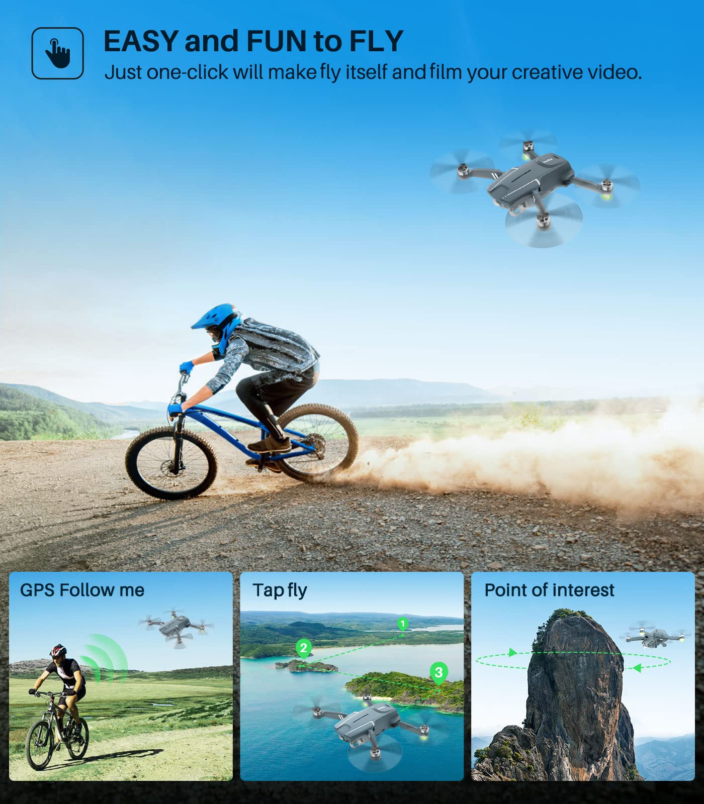 SYMA GPS Drone with 4K EIS UHD 90°FOV Camera Brushless Motor for Adults