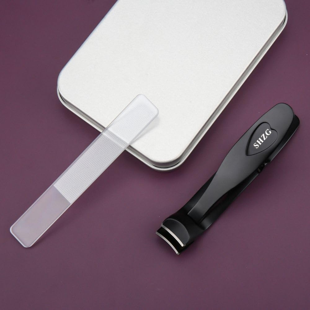 SHZG Nail Clippers Wide Jaw Opening, Sharp Angled Head Fingernail Toenail Clippers for Men and Women Easy Reach Your Nails