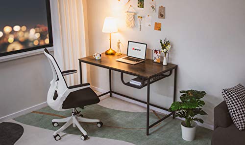 WOHOMO Computer Desk 47 Inch Easy Assembly Desk with Shelves Study Writing Table Simple Modern Home Office Desk, Walnut