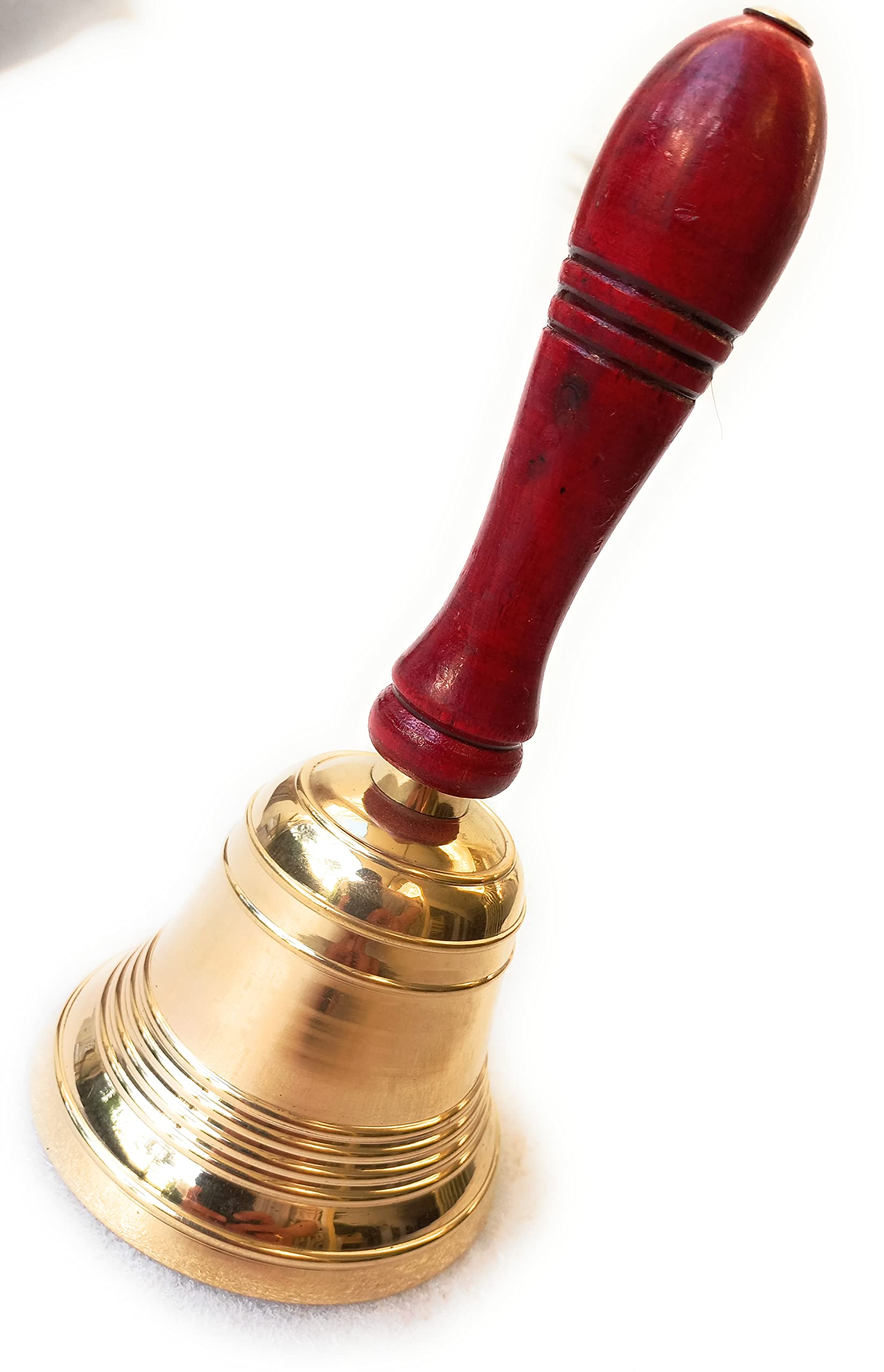 Solid Brass Bell - Hand Bell - Ship Dinner Call Bell School Table Bell W wood Handle - Wedding Bell Gifts