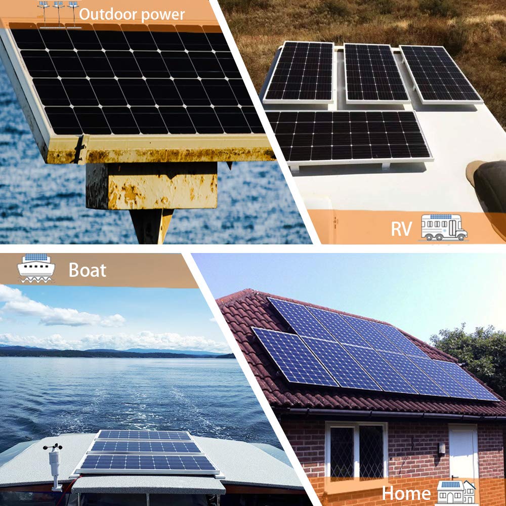 XINPUGUANG 200 Watt Solar Panel Kit PERC Monocrystalline 100W Solar Panel 20A Charge Controller Extension Cable for 12V Off-Grid System Rvs Boat Cabin Trailer Trailer (200W Solar Kit)