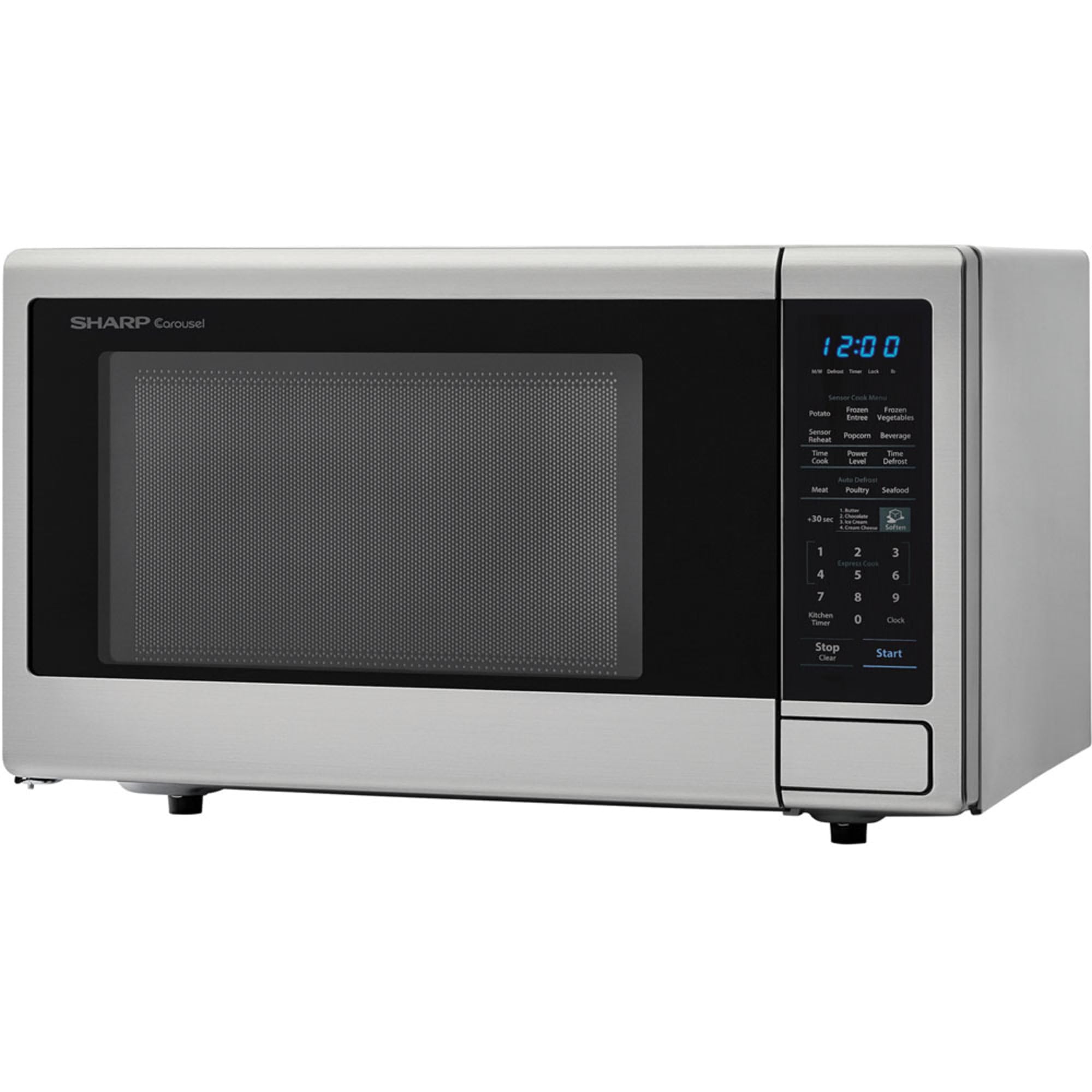 Sharp SMC1842CS 24" Countertop Microwave with 1.8 cu. ft. Capacity, 1100 Watts, 15" Turntable, Softening Function Blue LED Display, in Stainless Steel