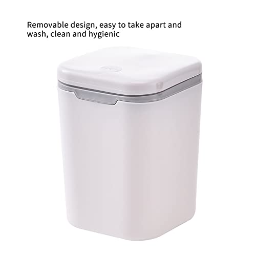 TBMAKE Wastebaskets Desktop Trash Can Desk Recycle Bin Small Waste Bins Plastic Dustbin with Automatically Open Cover Cleaning Tool for Home Office