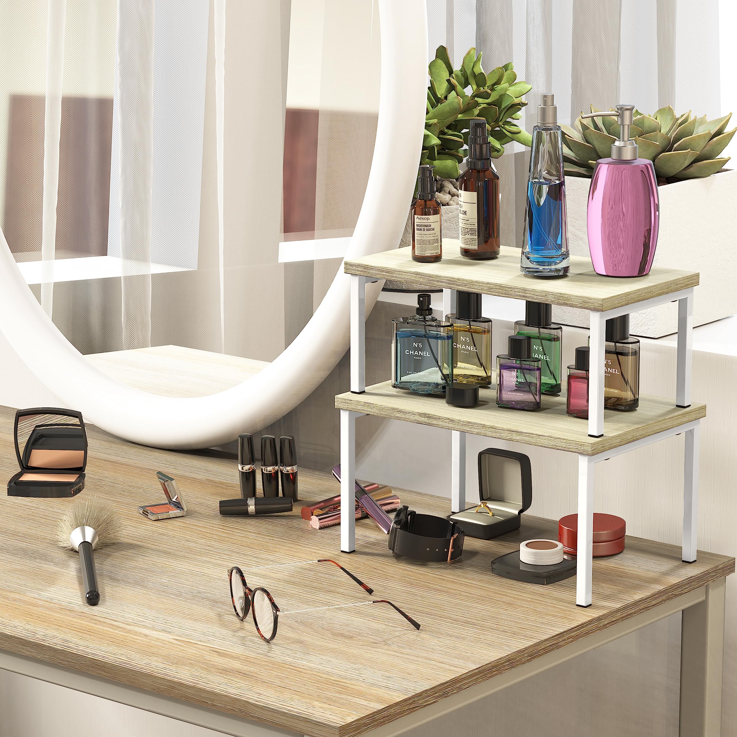 Simple Houseware Expandable Counter Shelf, Maple