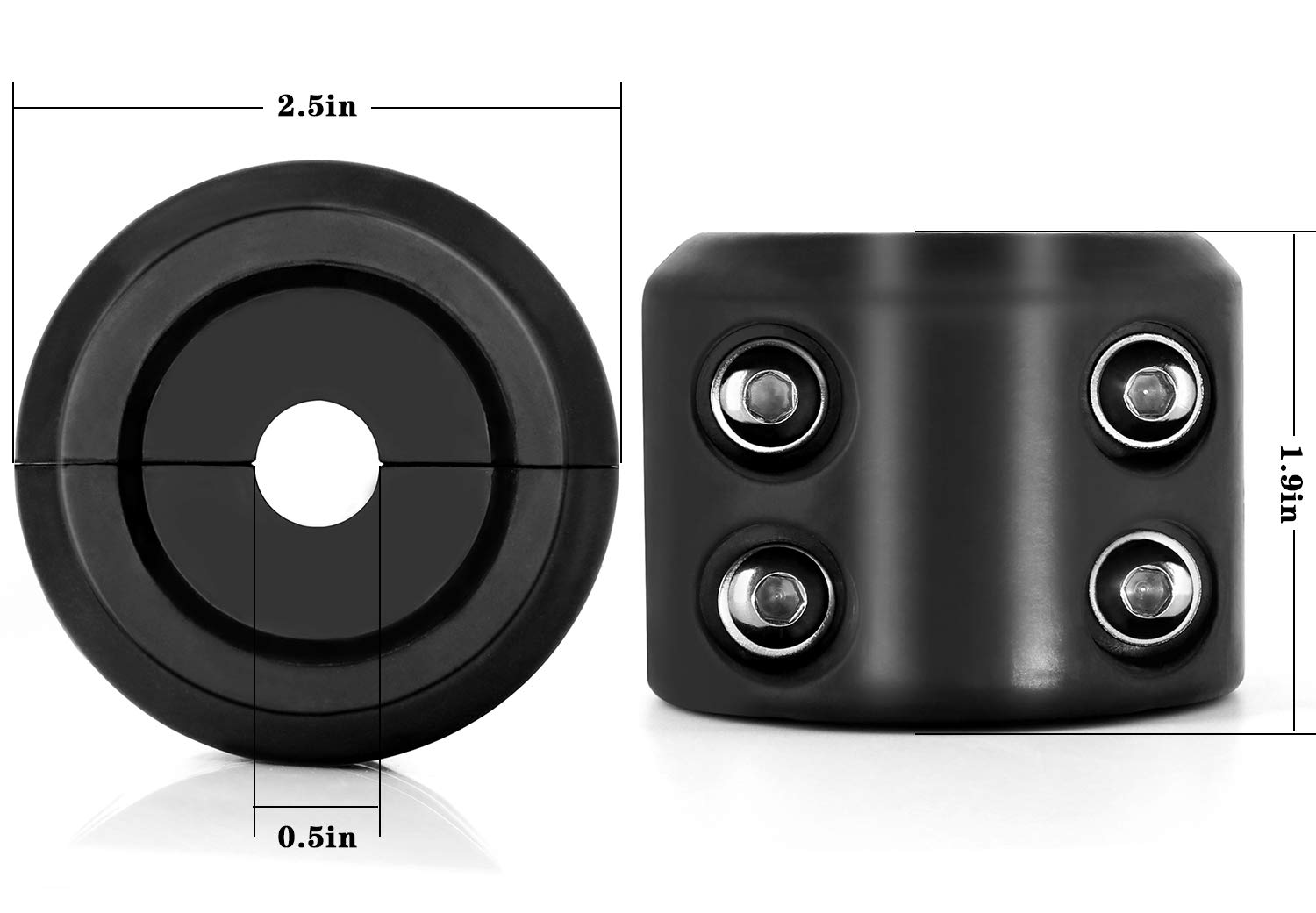 Winch Stopper for Cable. Truck UTV ATV Rubber Winch Cable Stopper, Protects Towing Hook, Synthetic Rope, Cable Line from Wear or Damage, Hawse, Bumper. Quick Installation with Tools. (black)