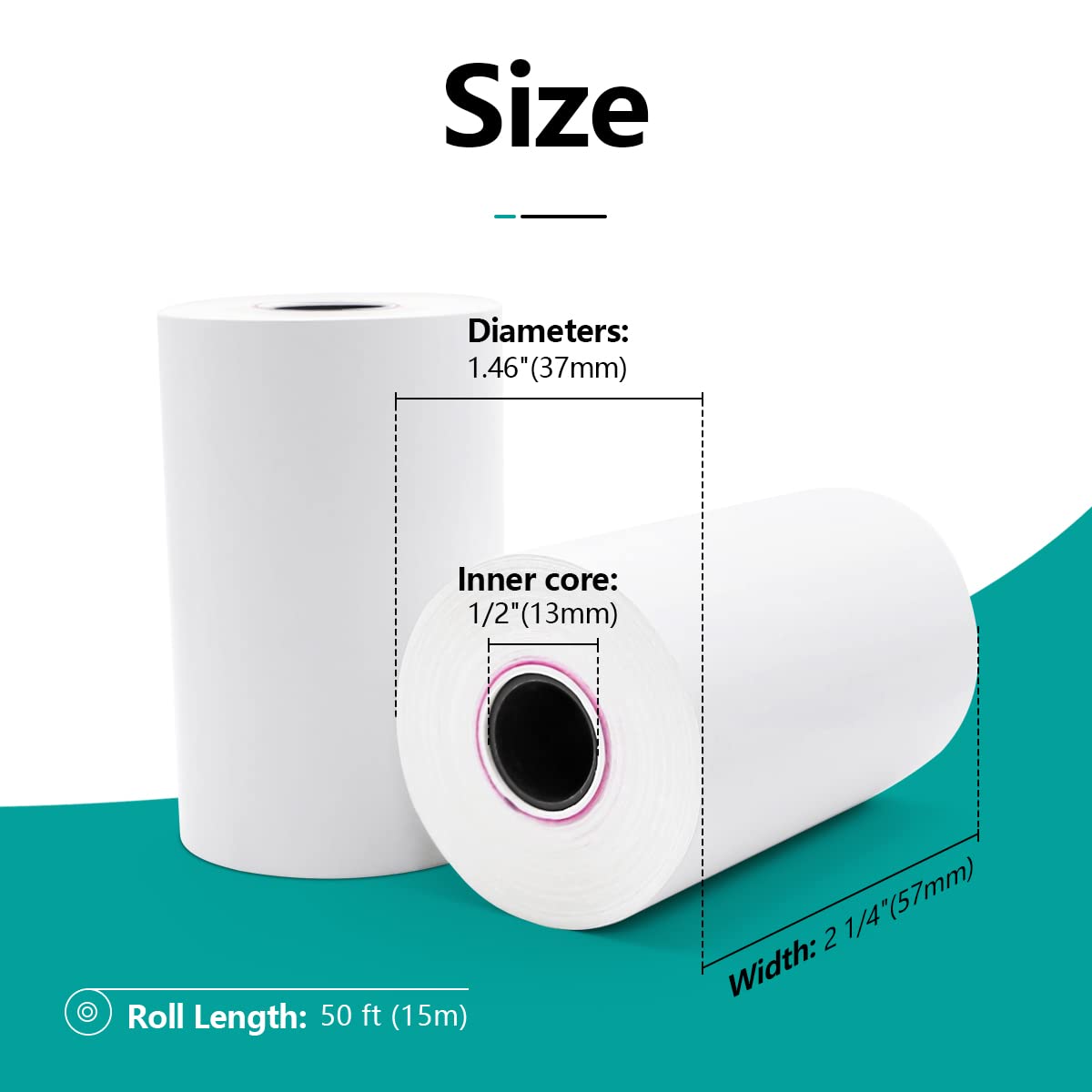 STANYOAR- 2 1/4" X 50'Thermal Receipt Paper Cash Register Rolls BPA FREE -10 rolls,compatible with Verifone VX520