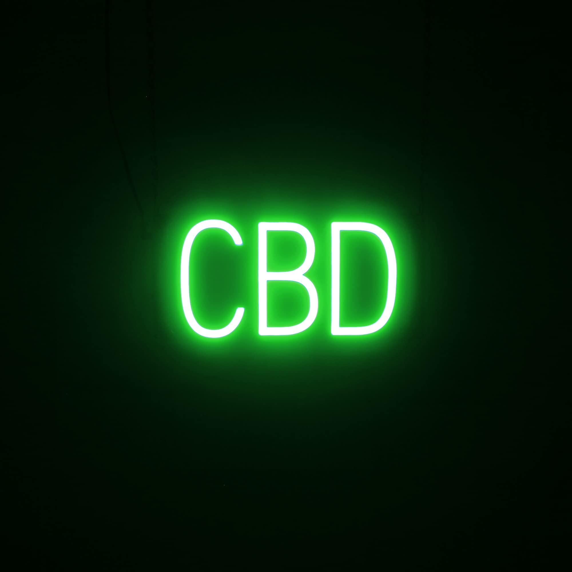 SpellBrite CBD Neon-LED Sign for Smoke Shops. 13.3" x 6.3" Ultra Bright, Energy Efficient, Long-Life LED. Visible Indoors from 500+ Feet with 8 Animation Settings (Green)