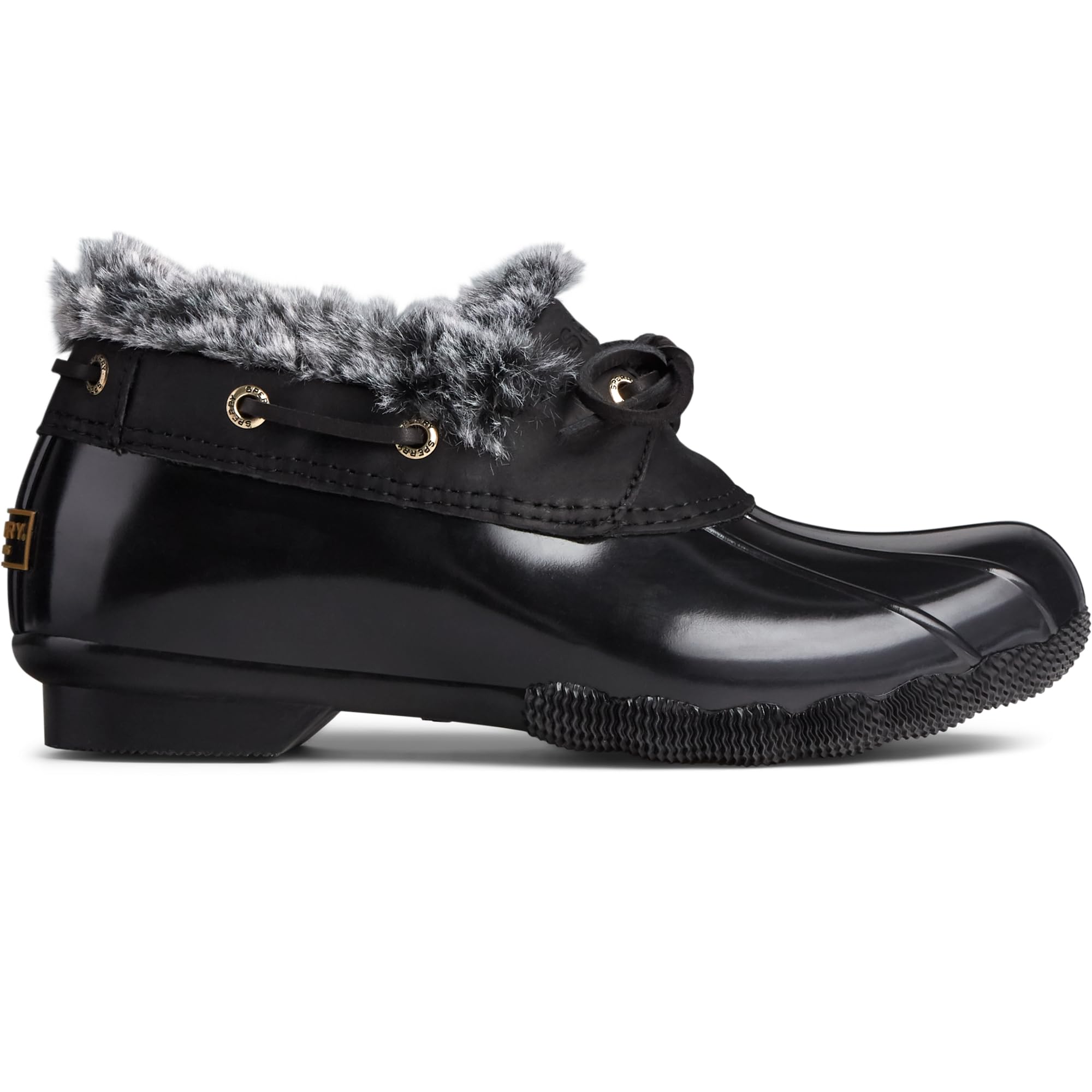 Sperry Ladies Footwear Women's Saltwater 1-eye Rain Boot, Black/Black, 7.5