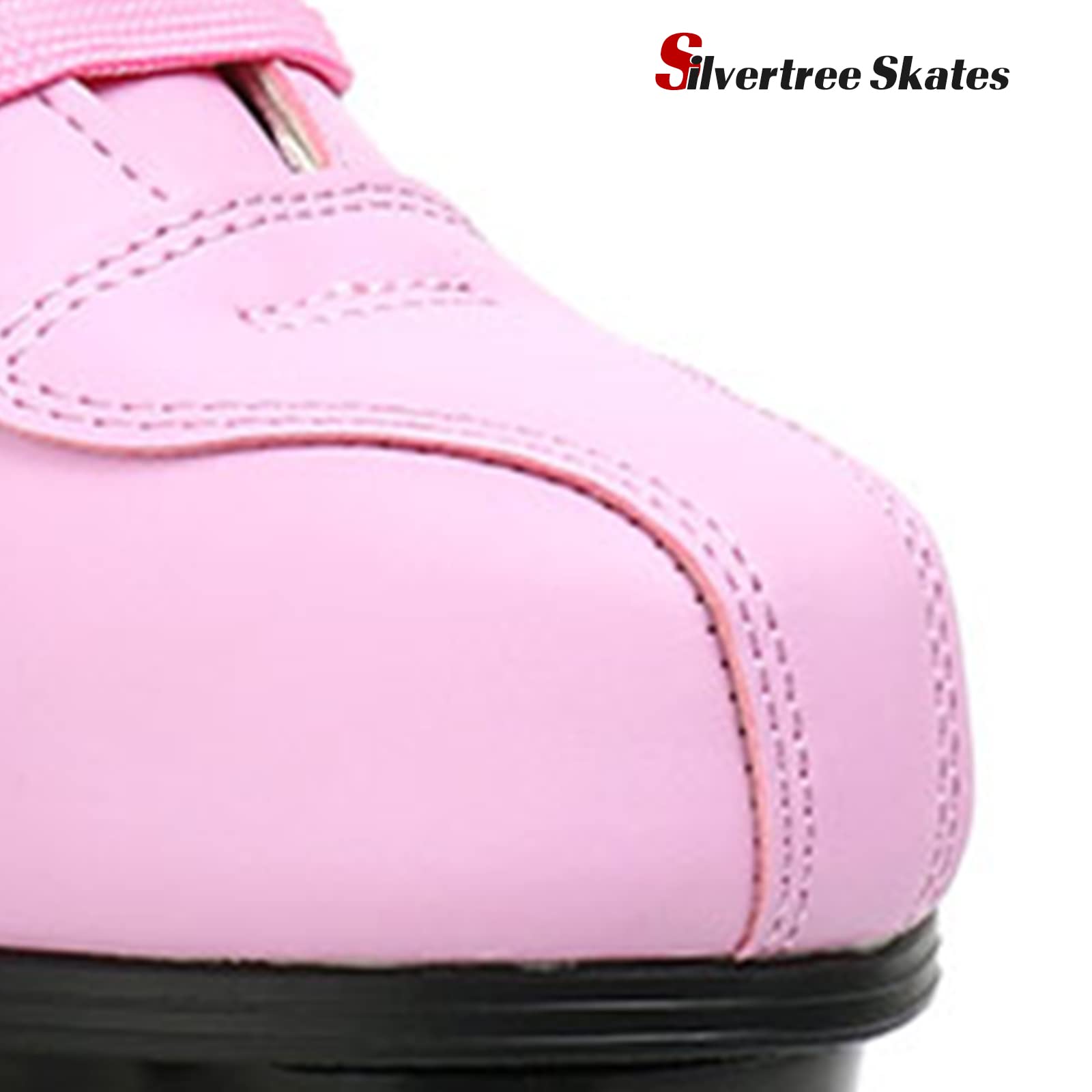 Women's Roller Skates PU Leather High-top Roller Skates Four-Wheel Roller Skates Shiny Roller Skates with Carry Bag for Girls (Pink Flash Wheel,US:9)