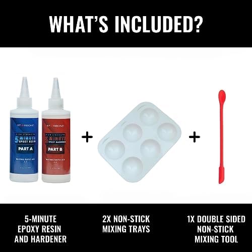 Starbond 5 Minute Epoxy Adhesive - Super Tough and Durable - 1900 lb Lap Shear Strength, 1:1 Ratio Instant Mix β Fast Set, Quick Cure, Compatible with Wood, Metal, Glass, Ceramic, Fabric, 8 oz