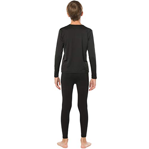 Thermal Underwear Set for Boys Long Johns Kids Base Layer Thermals Sets Boy Black