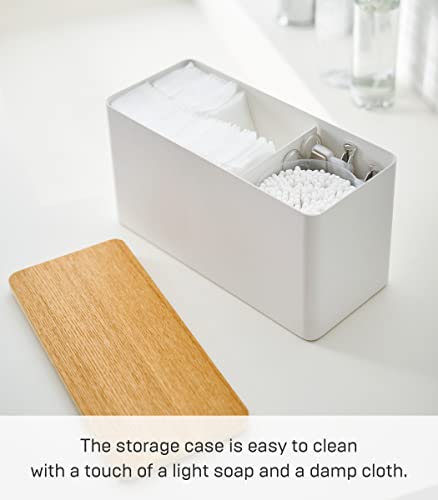 YAMAZAKI Countertop Organizer Home | Steel + Wood | Storage Case, One Size, White