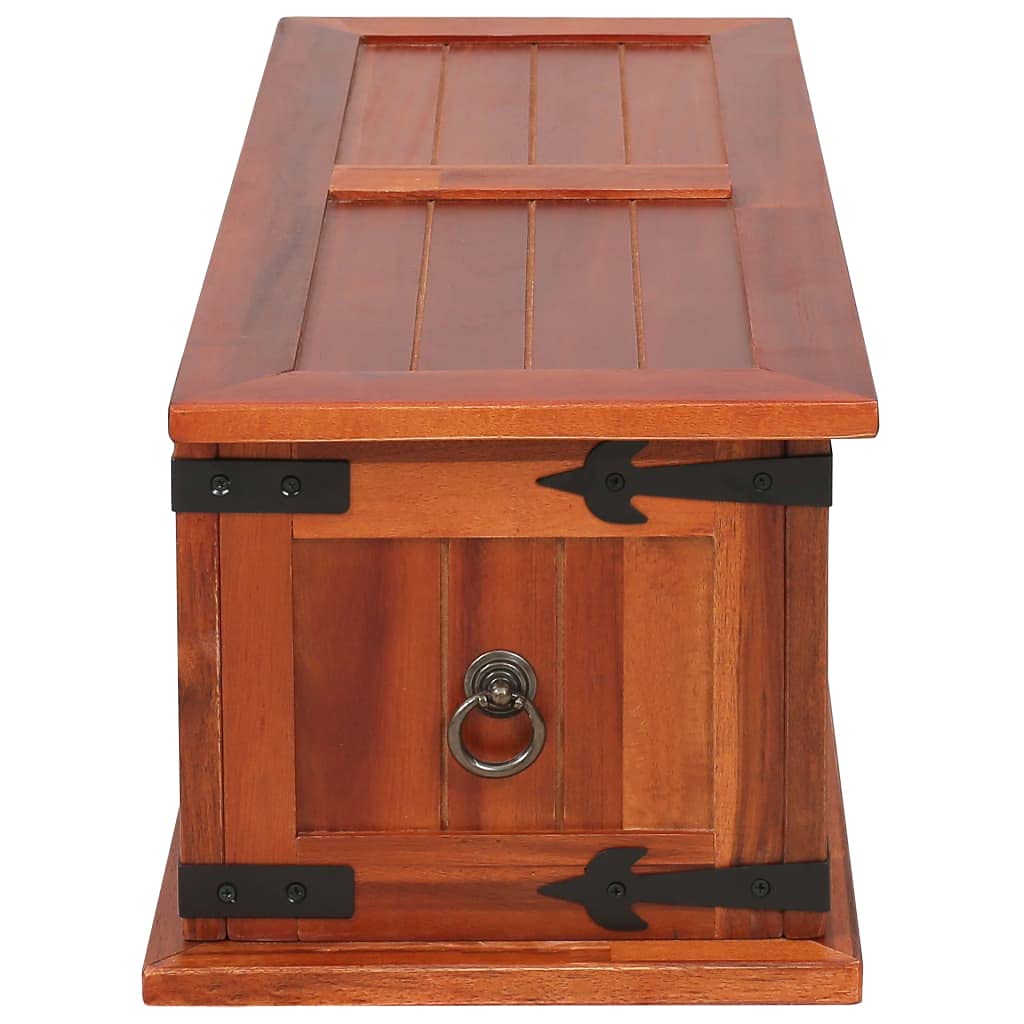 Storage Chest with 2 Side Handles and Latch, Toy Box Organizer for Bedroom and Living Room, Coffee Table, Couch Table, Solid Acacia Wood