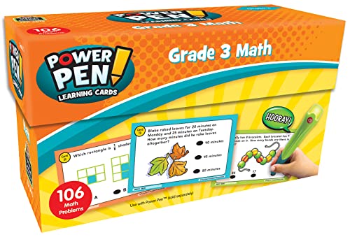 Teacher Created Resources Power Pen Learning Cards: Math (Gr. 3), 5.5", x 3.5", Multicolor