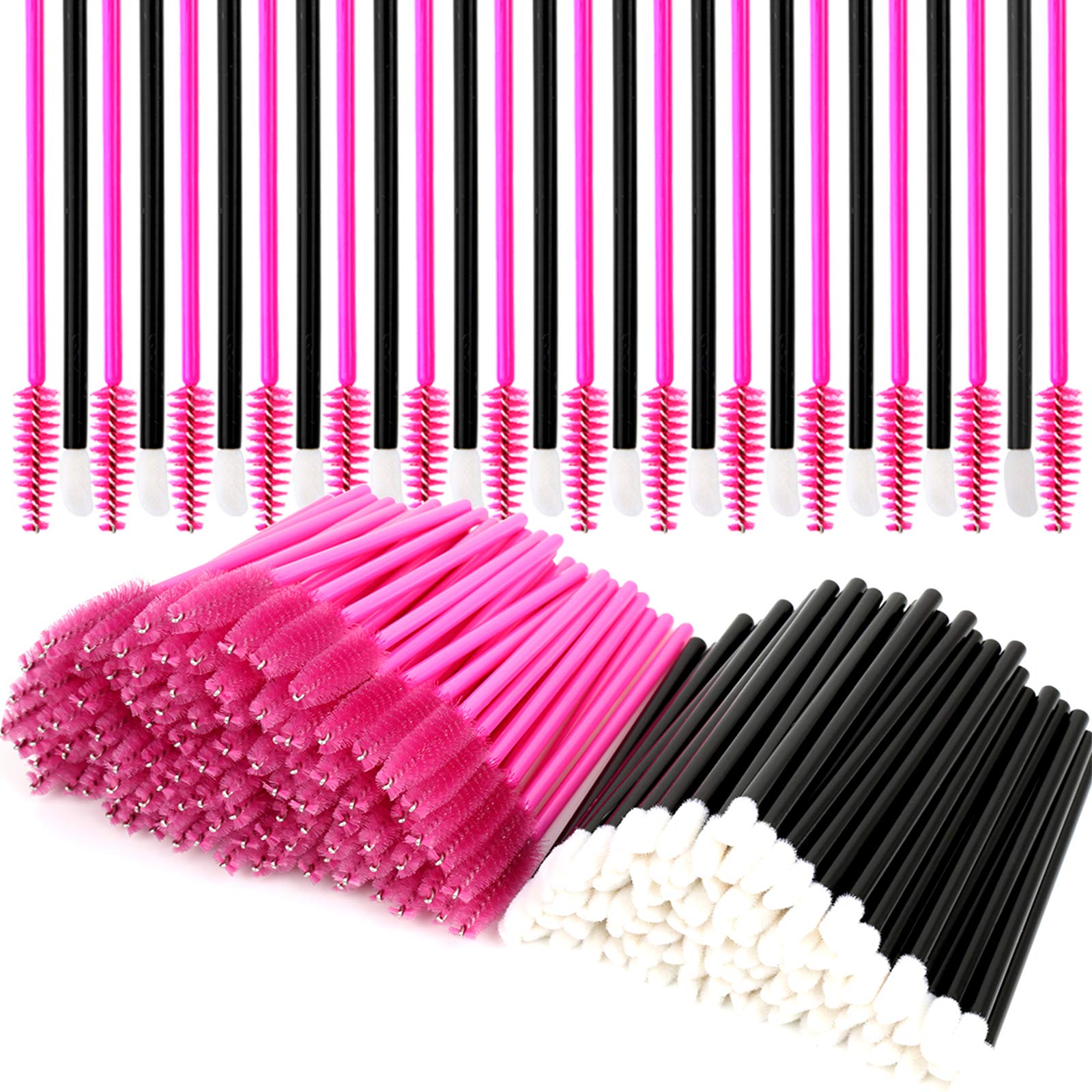 Teenitor 200 Pcs Mascara Wands, Lip Applicators Disposable Disposable Mascara Wands and Lip Wands Lip gloss Lipstick Tester Disposable Makeup Applicators Mascara Wands Hot Red