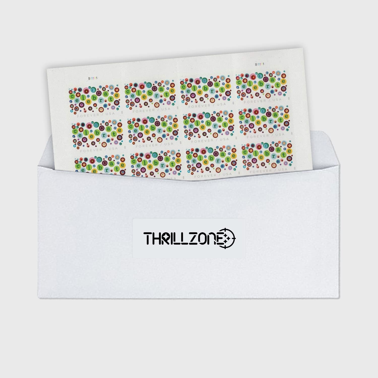 US Postal Let's Celebrate Forever First Class Postage Mailing Stamps for Invitation Wedding Celebration Party Love Valentines Graduation Announcement RSVP Scott 5434 (2 Sheet of 20) - TZ Envelope