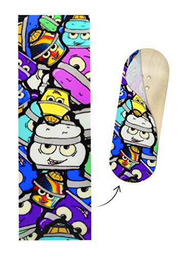 Teak Tuning Fingerboard Deck Graphic, Bubble Bushing Collage" - Adhesive Graphics to Customize Your 32mm - 110mm Long, 35mm Wide, 0.2mm Thick - Waterproof Vinyl