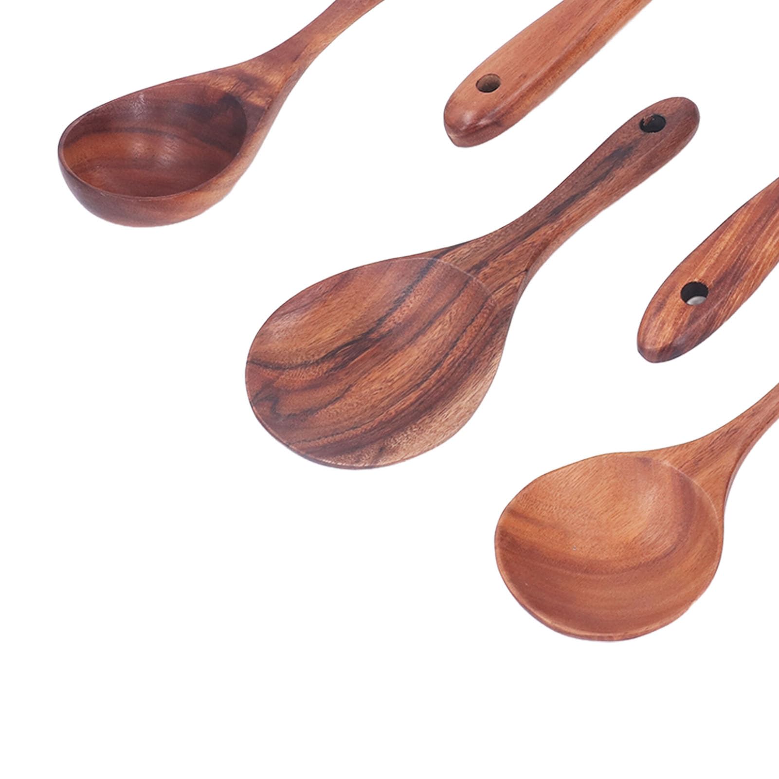 Wooden Cooking Utensils Set Comfortable Grip, Stable, Premium Wood Material, Simple & Stylish Design, Versatile Kitchen Utensils with Holder for Nonstick Cookware
