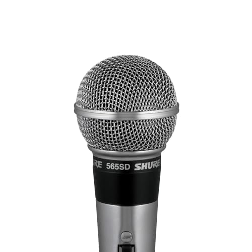Shure 565SD-LC Classic Dynamic Vocal Microphone with Cardioid Pick-up Pattern, Silent Magnetic On/Off Switch (Lockable), Wind and "Pop" Filter for Vocals, Wire-mesh Front Grille - No Cable Included